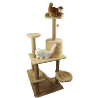 China 2 Level Wooden Cat Tree Outdoor For Heavy Cats Beige Home Coffee Shops Luxury 150cm 170cm 180cm for sale