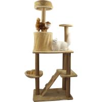 China 2 Level Wooden Cat Tree Outdoor For Heavy Cats Beige Home Coffee Shops Luxury 150cm 170cm 180cm for sale