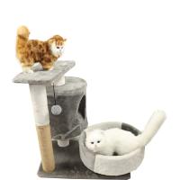 China Cool Cat Climbing Furniture Non Slip 2 Tier Level 48 Inch Indoor Cat Tree House for sale