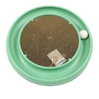 China Track Ball Cat Scratching Board Rug Tray Round With Ball Door Frame 405x405x50mm for sale