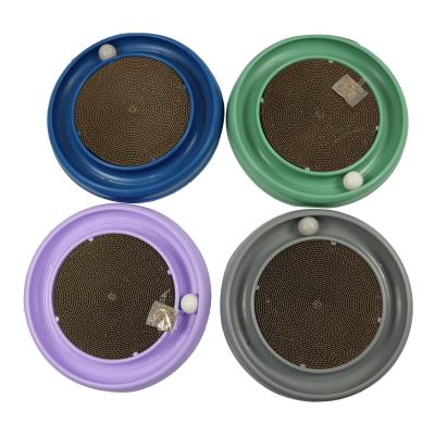 China Circle Cat Scratcher Toy With Ball For Large Cats Tower Cardboard 0.565kg for sale
