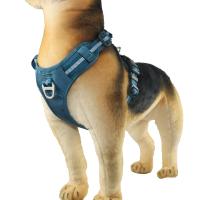 China 16 Inches Custom Blue Emergency Escape Proof Dog Harness For Small Dogs Tear Proof Anti Escape for sale