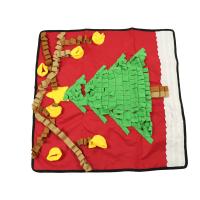 China Christmas Tree Snuffle Mat Enrichment Nosework Training Washable Dog Feeding Mat Puzzle 70cm for sale