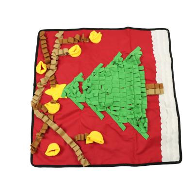 China Christmas Tree Snuffle Mat Enrichment Nosework Training Washable Dog Feeding Mat Puzzle 70cm for sale