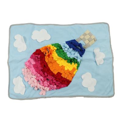 China Hot Air Balloon Dog Snuffle Pad Cat Washable Sniffing Dog Feeding Mats  80x60cm for sale