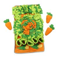 China 4 Layer Carrot Snuffle Mat For Dogs Cat Fleece Felt Slow Feeding Pet Training Blanket 72x43cm for sale