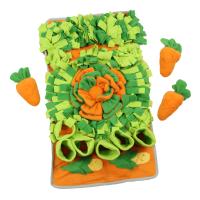 China 4 Layer Carrot Snuffle Mat For Dogs Cat Fleece Felt Slow Feeding Pet Training Blanket 72x43cm for sale