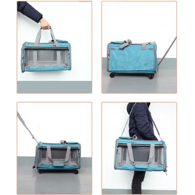 China 4 Wheel Pet Trolleys Easy Walk Folding Carriage Pet Stroller For Small Dogs Cats for sale