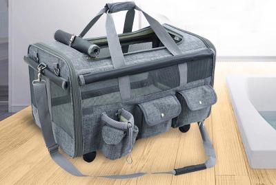 China Oxford Fabric Outdoor Soft Pet Trolley Bag OEM ODM For Cats Dogs for sale