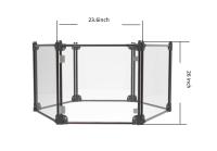 China Impact Resistant Black Clear Acrylic Dog Pen For Puppies And Cats for sale