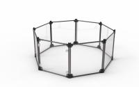 China Impact Resistant Black Clear Acrylic Dog Pen For Puppies And Cats for sale