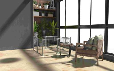 China Foldable Metal Pet Fence Indoor Clear Acrylic Playpen For Animals for sale