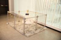 China Portable Aluminium Acrylic Pet Playpen For Dog Puppy Rabbit for sale