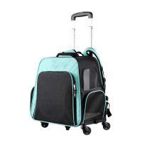 China Pet Trolley Suitcase Bag Large Space Silent Universal Wheel Folding Trolley Pet Bag for sale