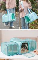 China Expandable Cat Dog Soft-Sided Pet Travel Carrier Bag With Removable Fleece Pad And Pockets for sale
