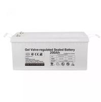 China 12V 200AH Rechargeable Gel Battery Deep Cycle Solar Storage Long Life 2218 Cycles for sale