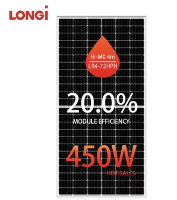 China Longi 450W Half Cell Mono Solar Panel 166mm LR4-72HPH-450M CE Certified for sale