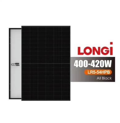 China Longi Mono Solar Module LR5-54HPB 410W 420W Single Glass 108 Cells All Black Panel for sale