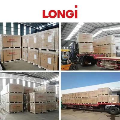 China LONGI LR4-60HPB 355-375W 120 Half Cell All Black Solar Panel 182mm 20.6% Efficiency for sale