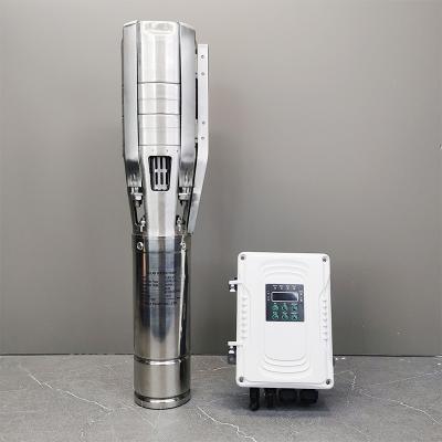 China Solar Water Pump 400W Submersible DC Borehole Pump 48V 1.7m3h 64m Head for Deep Well Farm for sale