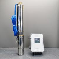 China Solar Water Pump 400W Submersible DC Borehole Pump 48V 1.7m3h 64m Head for Deep Well Farm for sale