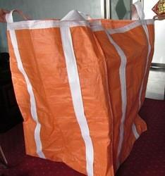 China Two Ton Loading Orange Big Bag FIBC With Four Loops 10'' High / Fully Belted for sale