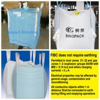 China Baffle design dangerous chemical powder Storage Antistatic Fibc with sift proofing for sale