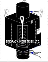 China Black PP woven baffle bag / Q bag FIBC for powder flour carbons chemical powders for sale