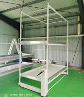 China 4'X8' Mobile Vertical Multi Cucumber Growing Rack Greenhouse Indoor Ebb And Flow Rolling Tables for sale