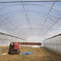 China 8m Wide Span Tomato Greenhouse Farming Commercial Poly Tunnel With Shading System Spray Irrigation System for sale