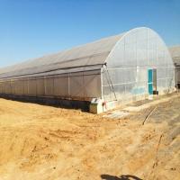 China 8m Wide Span Tomato Greenhouse Farming Commercial Poly Tunnel With Shading System Spray Irrigation System for sale