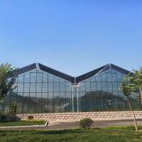 China 10x8 20 X 40 Big Span Venlo Multi Span Glass Greenhouse Growing Vegetable Show For Exhibition Hall for sale