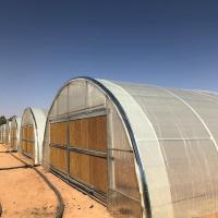 China Industrial Poly Tunnels For Gardens Head Roof Yellow Film Tunnel Greenhouse Plastic for sale