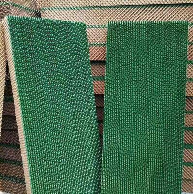 China 2m Fan And Pad Greenhouse Cooling Pad Green  Brown Wet Pad Evaporative Cooling System for sale