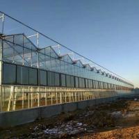 China Large Prefabricated Outdoor And Indoor Backyard  Glass Greenhouse For Flower Growing for sale