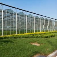 China Large Prefabricated Outdoor And Indoor Backyard  Glass Greenhouse For Flower Growing for sale