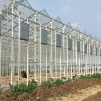 China Large Prefabricated Outdoor And Indoor Backyard  Glass Greenhouse For Flower Growing for sale