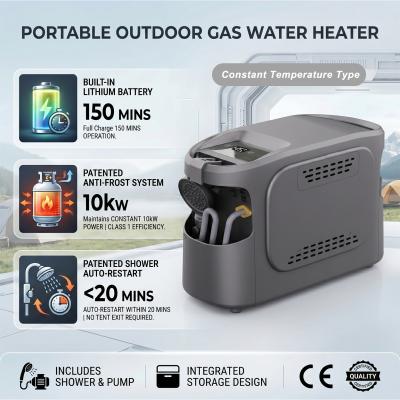China 6L Propane Camping Water Heater Tankless Instant Outdoor Shower 5200mAh for sale