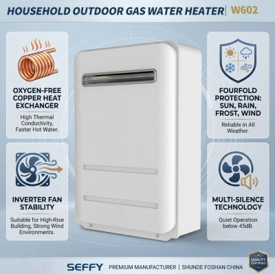China 16L Outdoor Gas Water Heater Ultra Quiet DC Inverter IPX5 Anti Freeze for sale