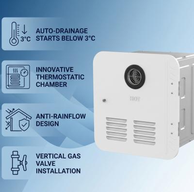 China 65K-80K BTU Instant Tankless Gas Water Heater for RV 12V Propane Auto-Drain Anti-Freeze for sale
