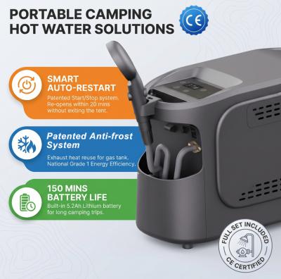 China Portable Propane Tankless Water Heater 5200mAh Outdoor Shower for Pet Bathing Camping for sale