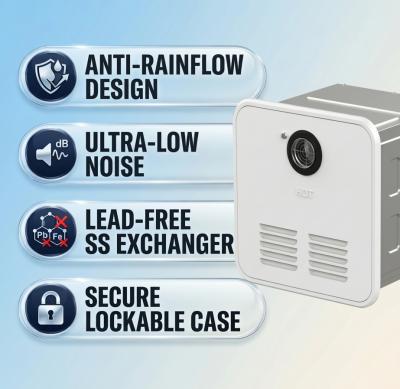 China Outdoor RV Gas Water Heater 65000-80000BTU Customizable Anti Rain Backflow for sale