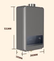 China 12L-16L Tankless Gas Water Heater Stainless Steel Heat Exchanger Anti Corrosion for Home Bathroom for sale