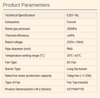 China 12L-16L Tankless Gas Water Heater Stainless Steel Heat Exchanger Anti Corrosion for Home Bathroom for sale