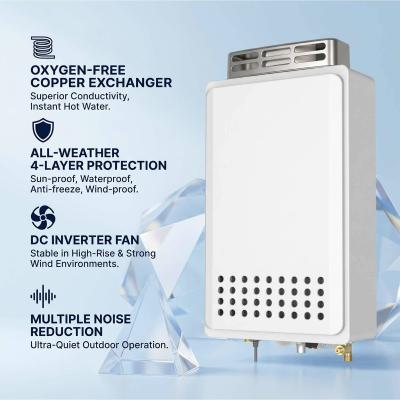 China 16L Outdoor Gas Water Heater Instant Strong Discharge Constant Temperature Control IPX5 for sale