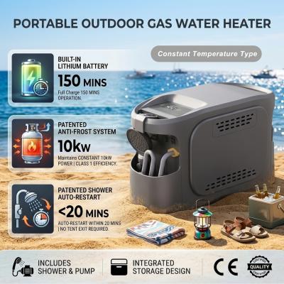 China Portable Propane Water Heater 6kW 3L/min for Camping RV Outdoor Instant Hot Water Copper Heat Exchanger for sale