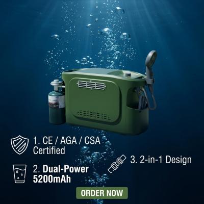 China Tankless Outdoor Gas Water Heater 3L Portable Propane Hot Water System 6kW with Shower Head Kit for Camping for sale