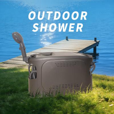 China Portable Propane Gas Water Heater 5200mAh Dual Power Outdoor Tankless Geyser for Camping RV Pet Bathing for sale