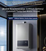 China Instant Gas Water Heater 12L Rechargeable Lithium Battery Stainless Steel Heat Exchanger Forced Exhaust for sale