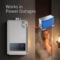 China Instant Gas Water Heater 12L Rechargeable Lithium Battery Stainless Steel Heat Exchanger Forced Exhaust for sale